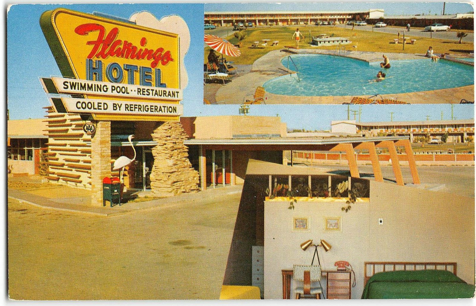 Yuma, Arizona FLAMINGO HOTEL Roadside Swimming Pool c1950s Vintage ...