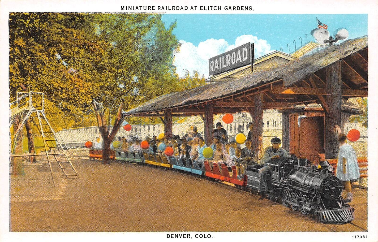 Denver Colorado Elitch Gardens, Miniature Railroad Vintage Postcard ...