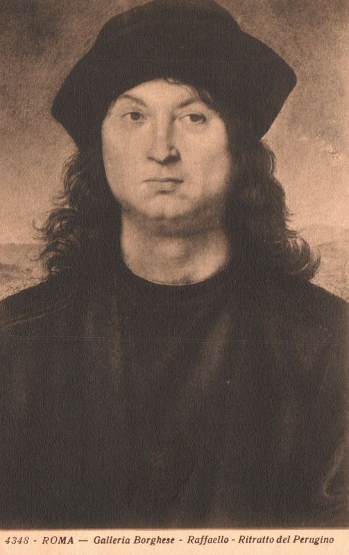Vintage Postcard Roma Galleria Borghese Raffaello Ritratto Del Perugino ...