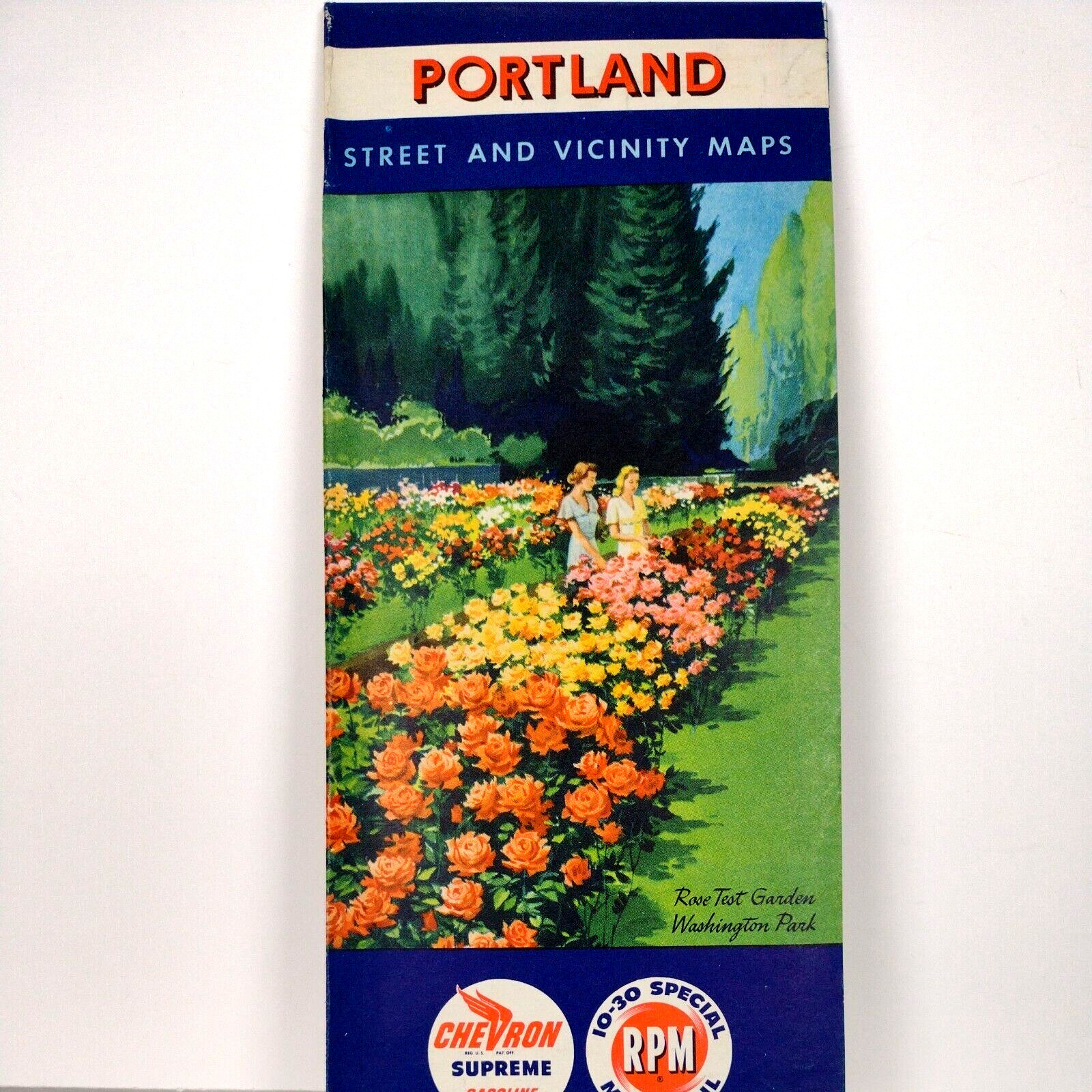 1956 Portland Oregon Street And Vicinity Maps Chevron Supreme Gasoline ...