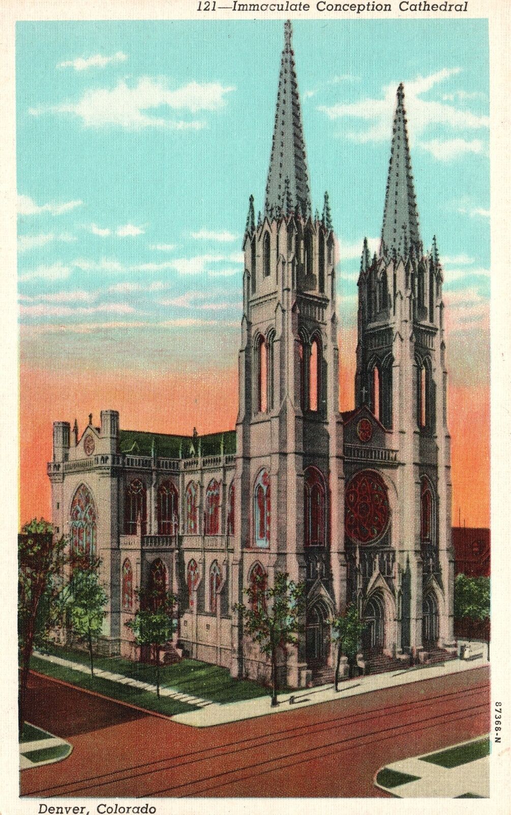 Vintage Postcard Immaculate Conception Cathedral Catholic Church Denver ...