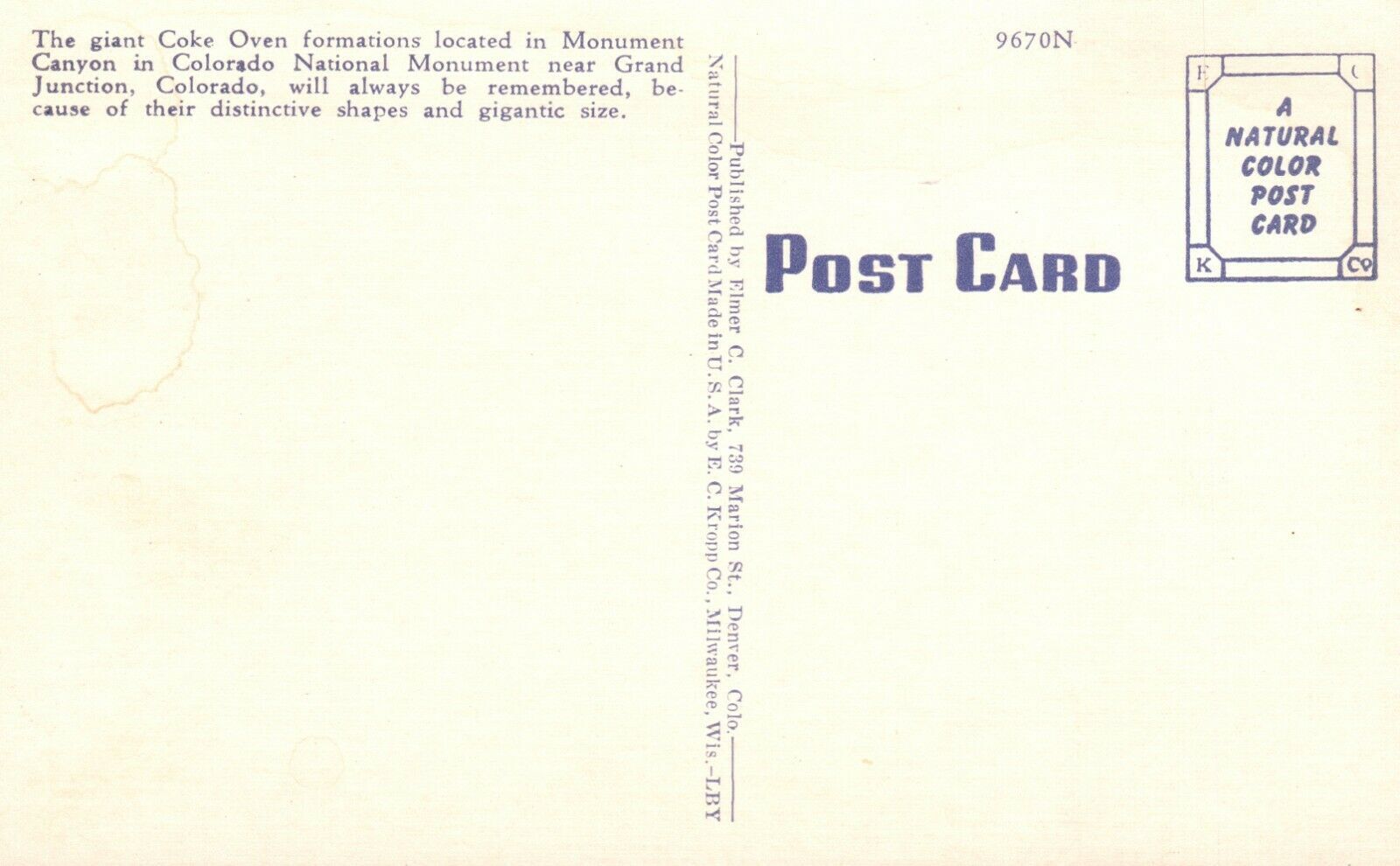 Vintage Postcard 1930's The Coke Ovens Monument Canton Scenic CO ...