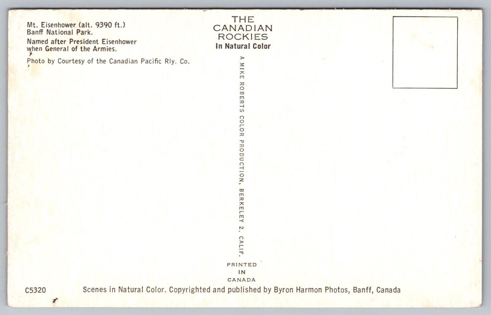 Banff National Park Canada Mount Eisenhower Scenic Landmark Chrome PC ...