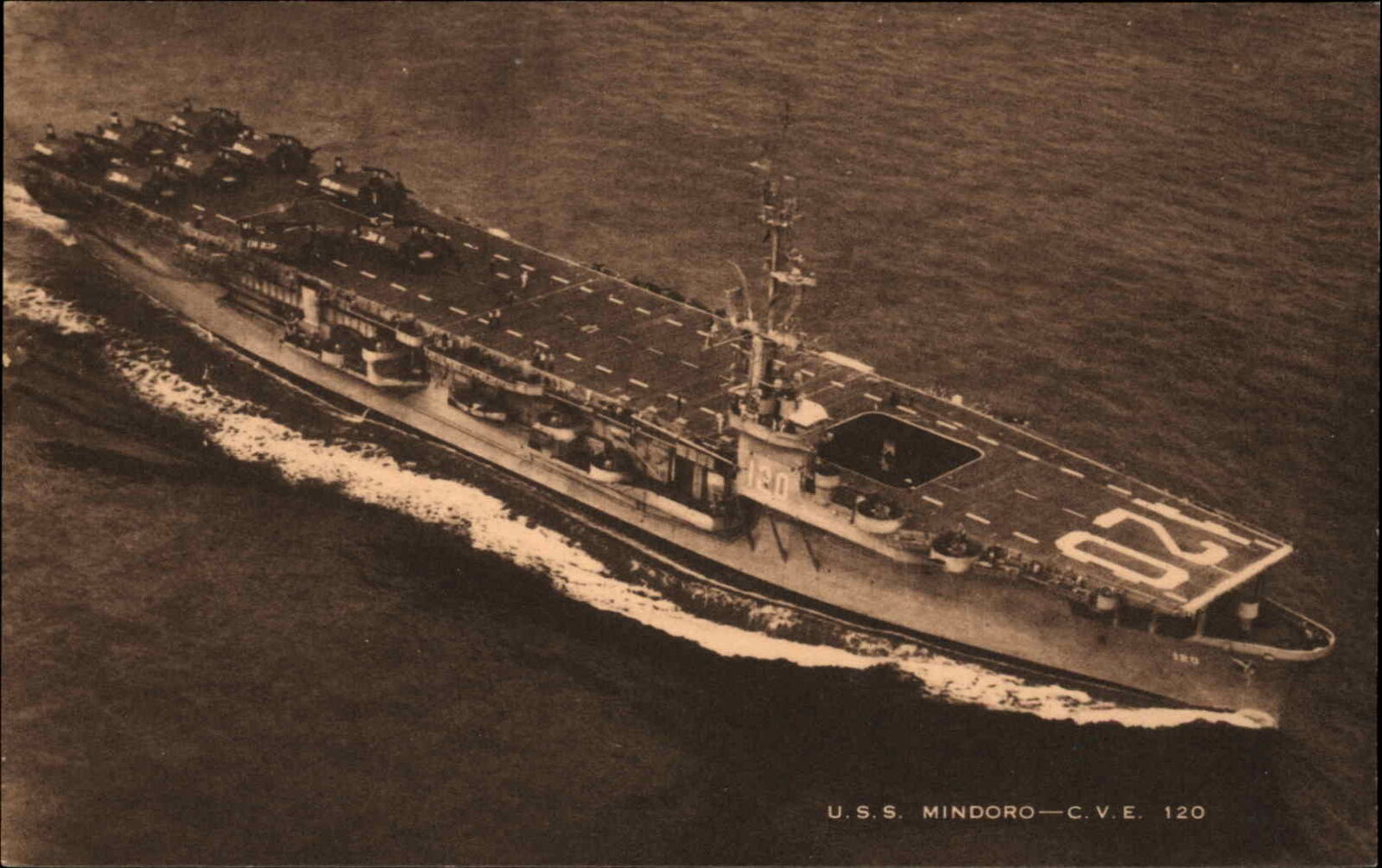 Battleship USS Mindoro Flight Deck War Ship Vintage Postcard | Other ...