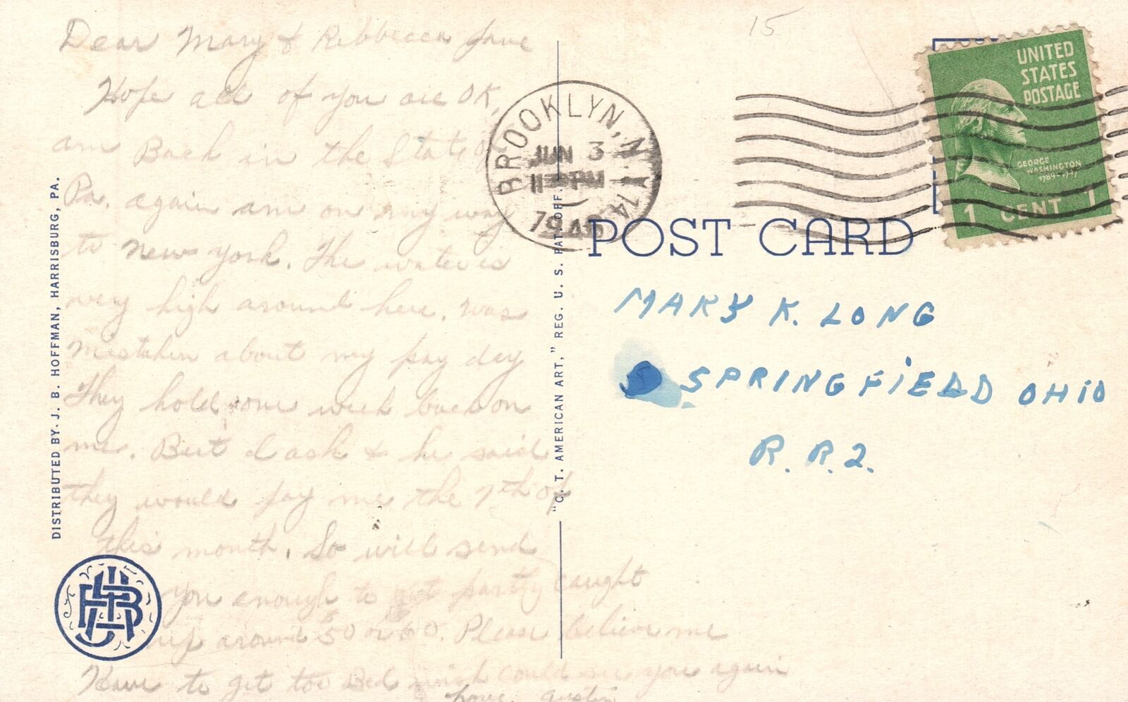 Vintage Postcard 1946 Clarks Ferry Bridge To Susquehanna Trail & Penn ...