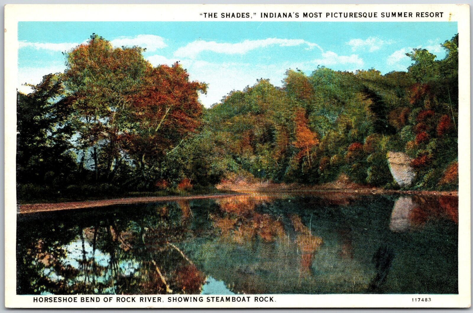 Horseshoe Of Rock River Showing Steamboat Rock The Shade Indiana IN ...