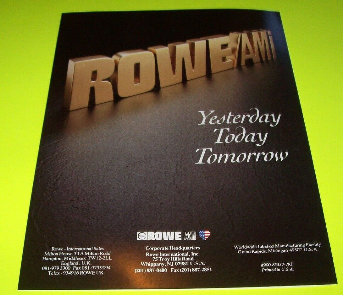 Rowe AMI Original 1993 Jukebox Sales Flyer 16 Models + LaserStar ...