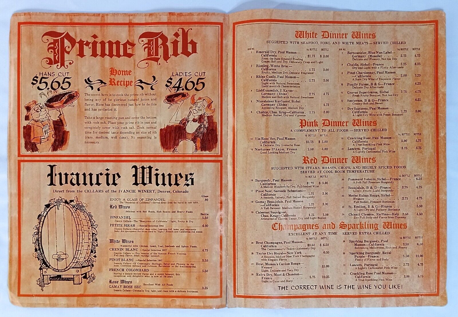 Vintage Menu The Hungry Dutchman Denver Colorado 1960s | Ephemera ...