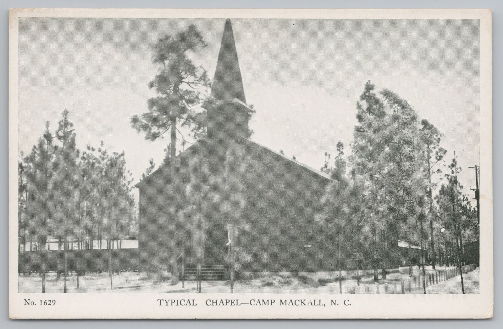 Camp Mackall North Carolina~Typical Chapel~1950s B&W Postcard | United ...