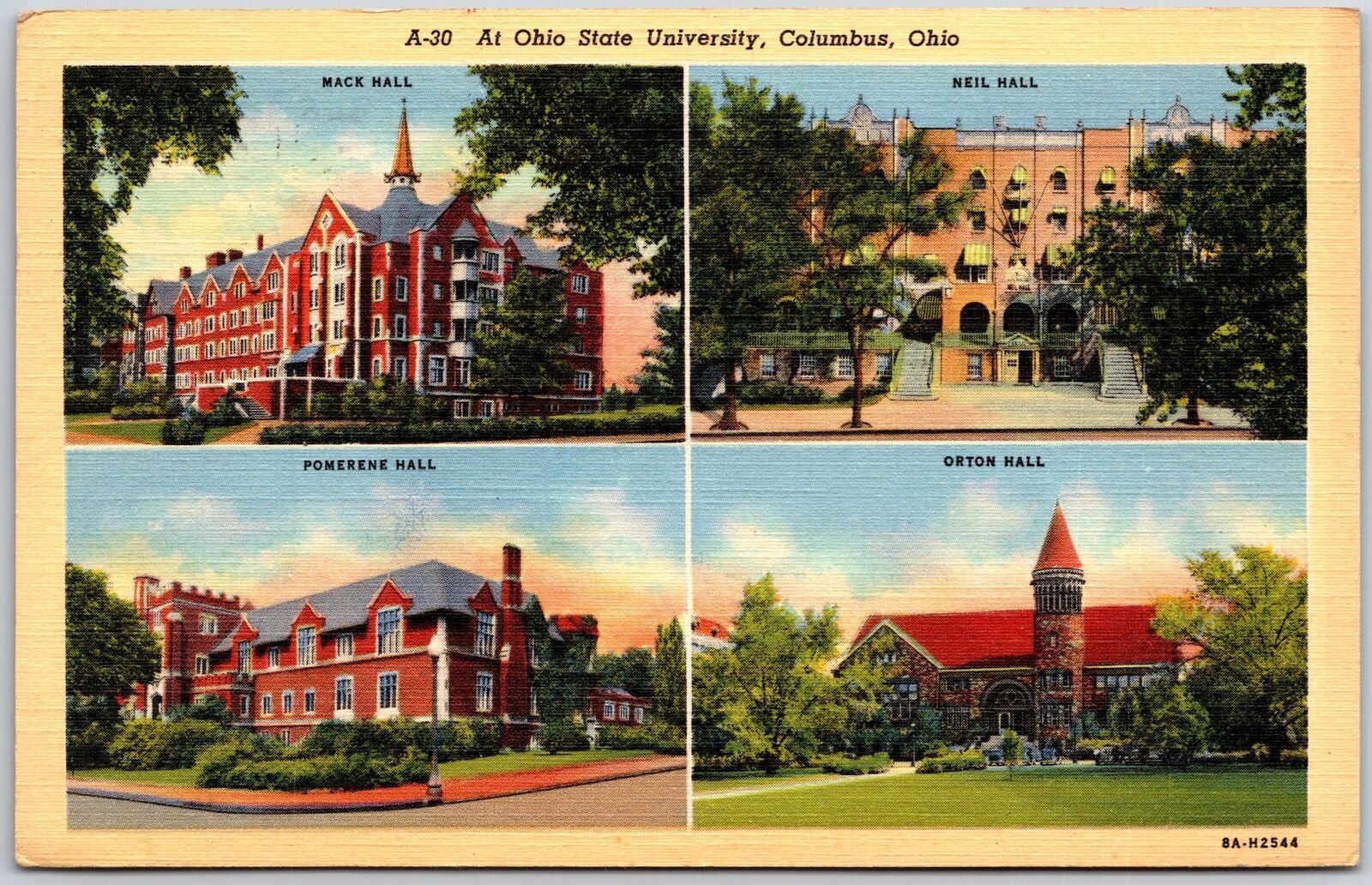 Columbus Ohio OH, 1942 Ohio State University, Hall Building, Vintage ...