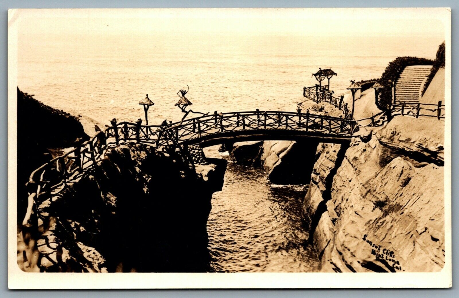 Postcard RPPC c1927 San Diego CA Sunset Cliffs Park Point Loma View of ...