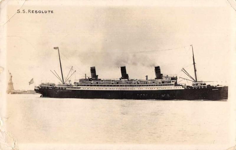 SS Resolute New York City Statue of Liberty Real Photo Antique Postcard ...