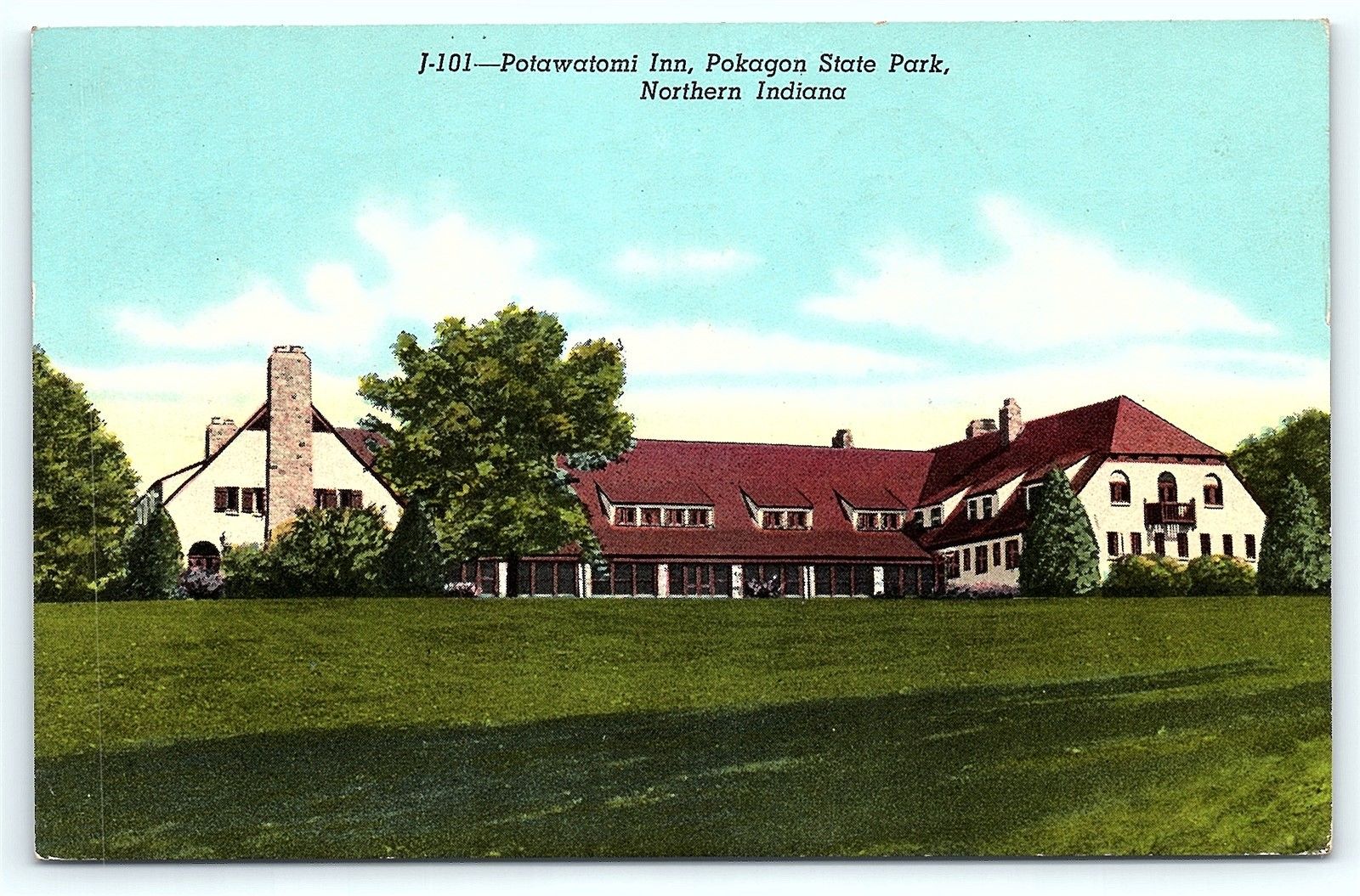 Postcard IN Potawatomi Inn Pokagon State Park in Northern Indiana D13 ...
