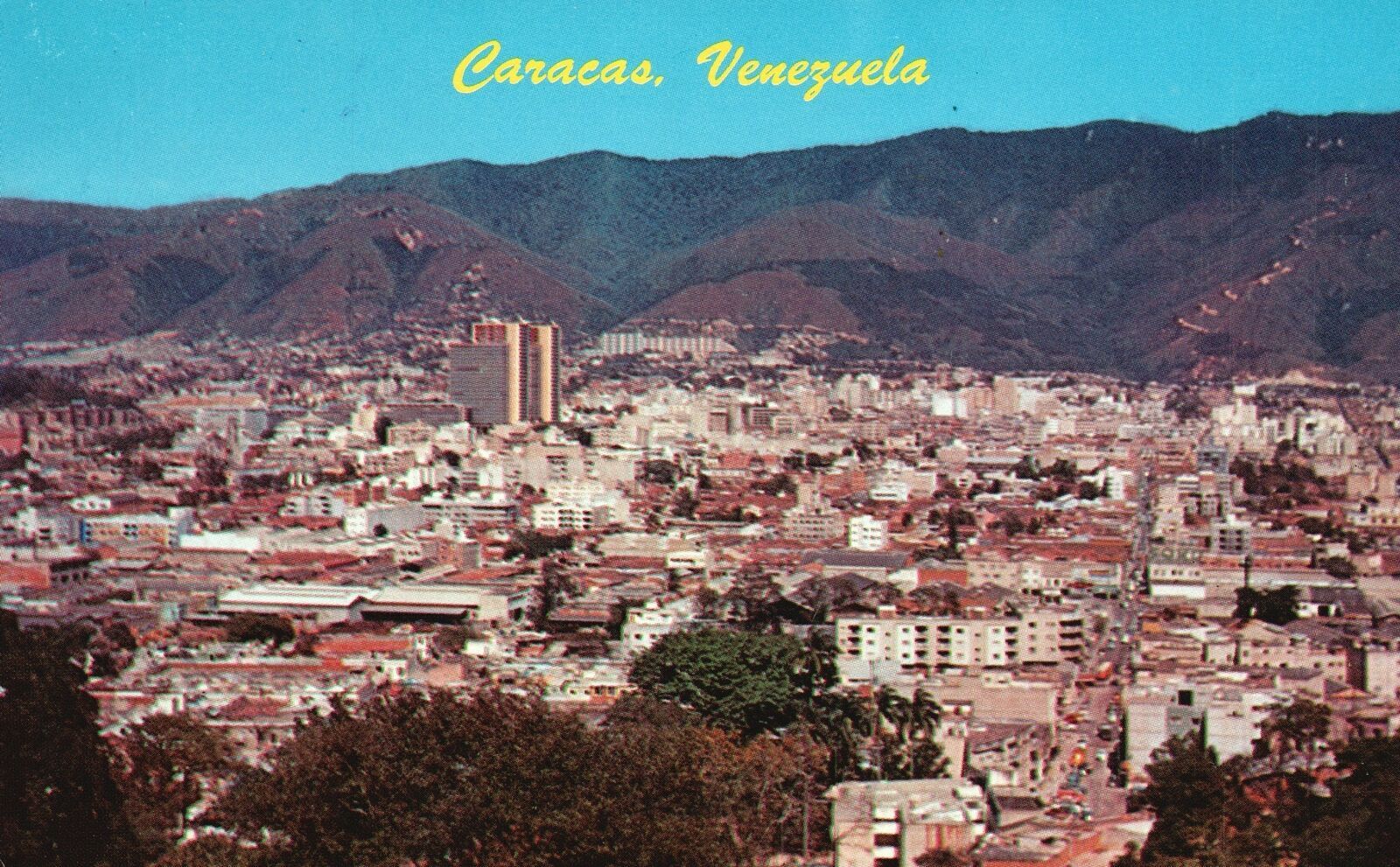 Vintage Postcard Panoramic View Buildings Landmarks Caracas Venezuela ...