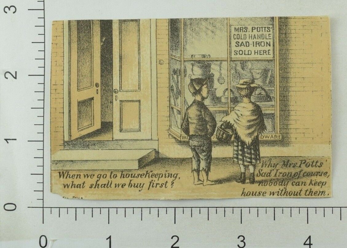 1870's Mrs. Potts Sad Iron Children Store Window Victorian Trade Card ...