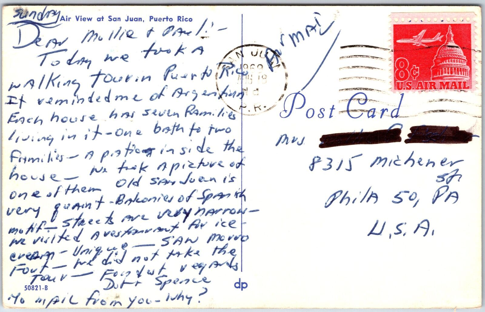 Vintage Postcard Aerial View of SAN Juan Puerto Rico Posted 1969 ...