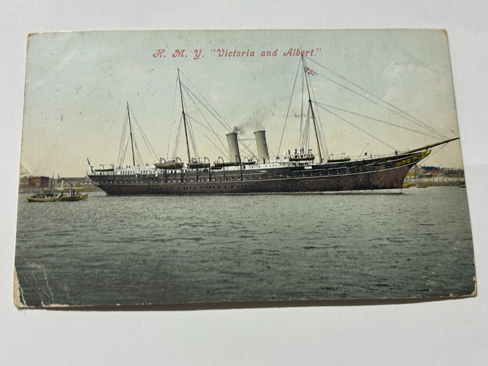 Royal Navy HMS Victoria & Albert Battleship Vtg Postcard - WWI Era ...