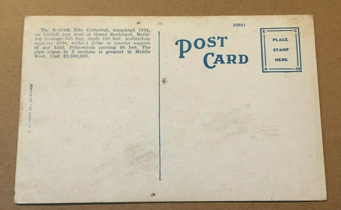 Vintage Unused Postcard Scottish Rite Cathedral, ST. Louis, MO ...