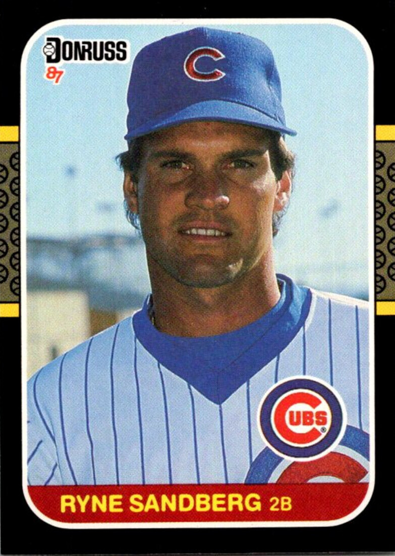 1987 DONRUSS Baseball Card Ryne Sandberg 2B Chicago Cubs sun0585 ...