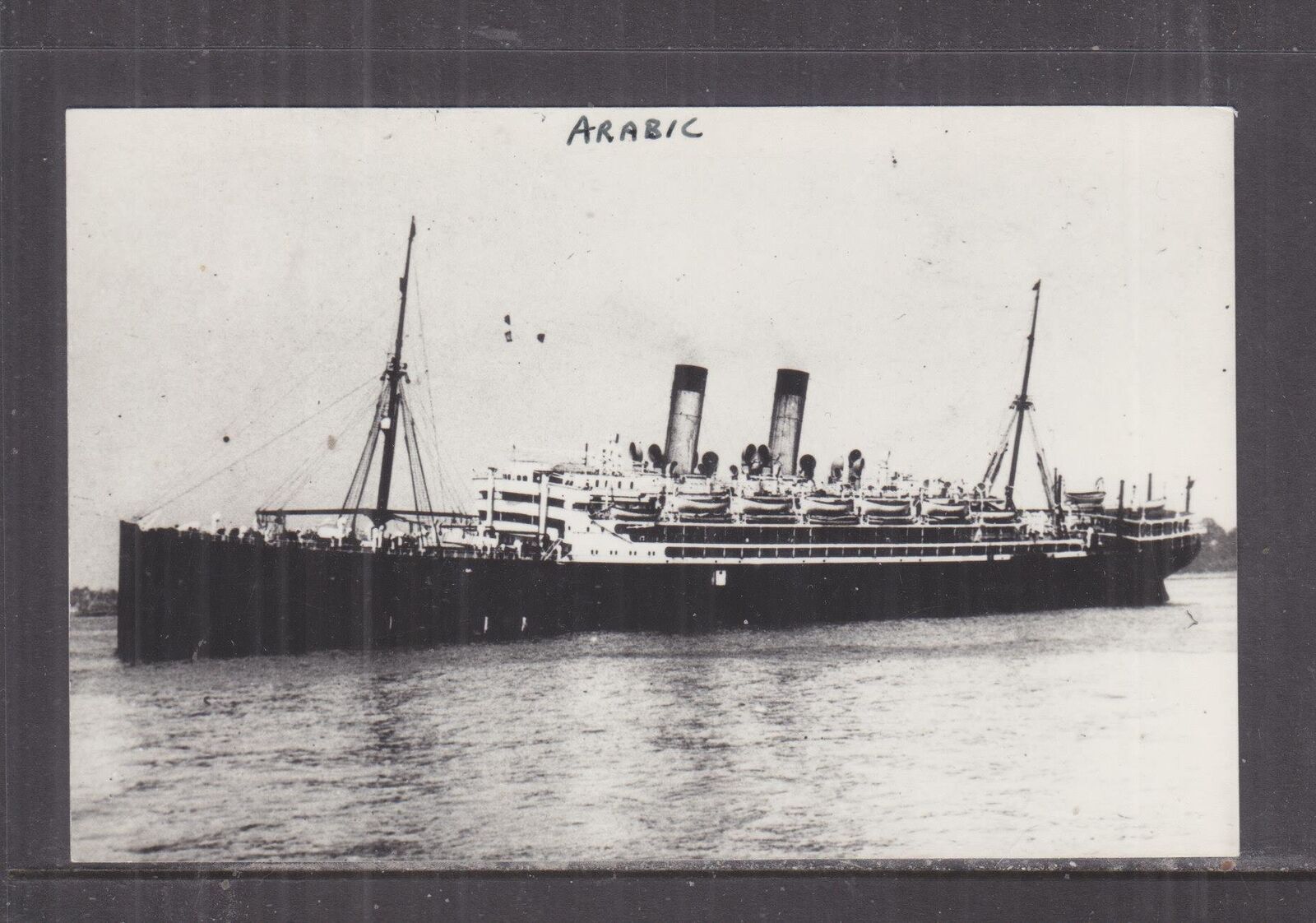 GREAT BRITAIN, WHITE STAR LINE, " RMS ARABIC, 1908 ppc., REPRINT, plain ...