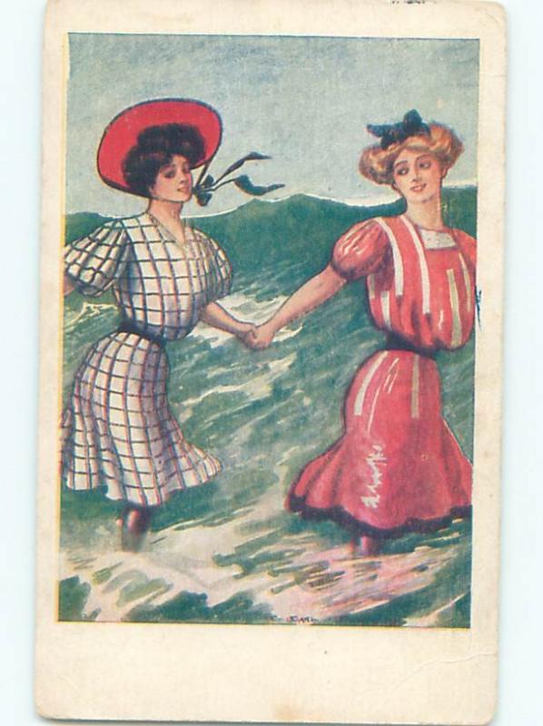 Pre-Linen Risque SEXY GIRLS AT THE BEACH AB6078 | Topics - Risque ...