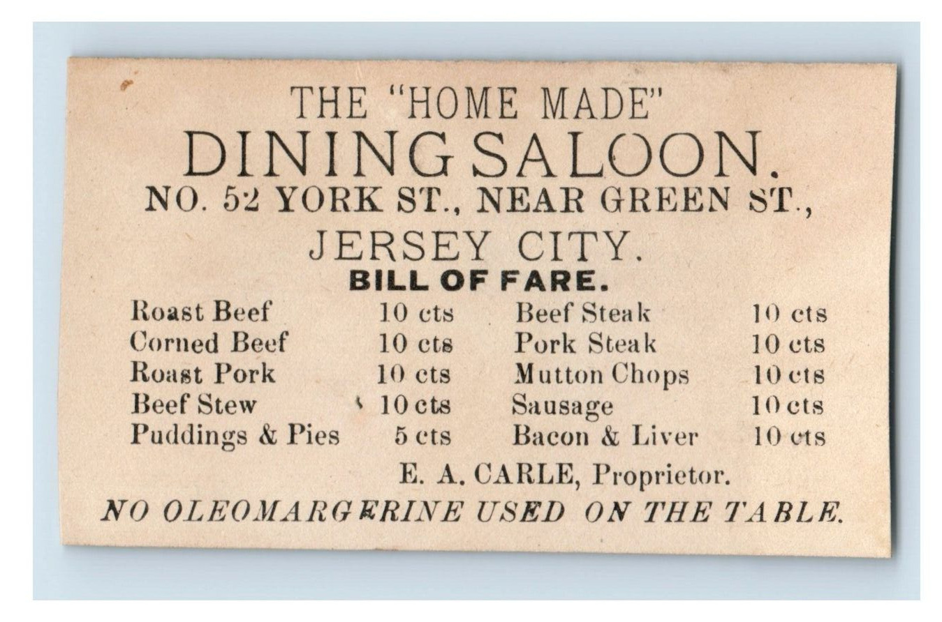 1870s E.A. Carle Dining Saloon Meal Prices Angry Lady Beating Up Man ...