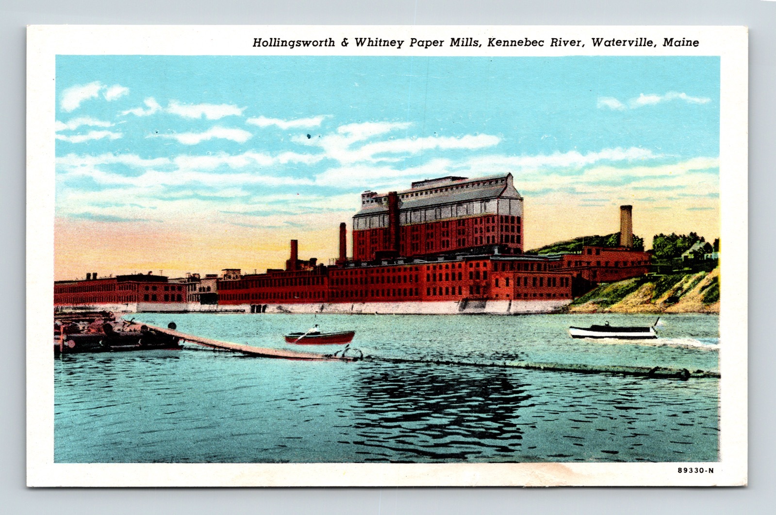 Waterville Maine Hollingsworth & Whitney Paper Mill Kennebec River WB ...