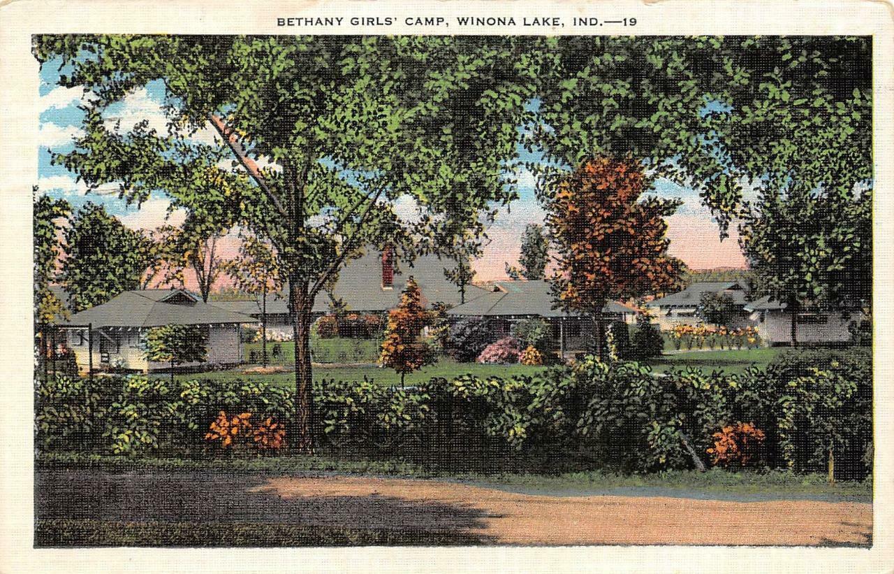 WINONA LAKE, Indiana IN BETHANY GIRLS CAMP Cabins & Flowers 1938 ...