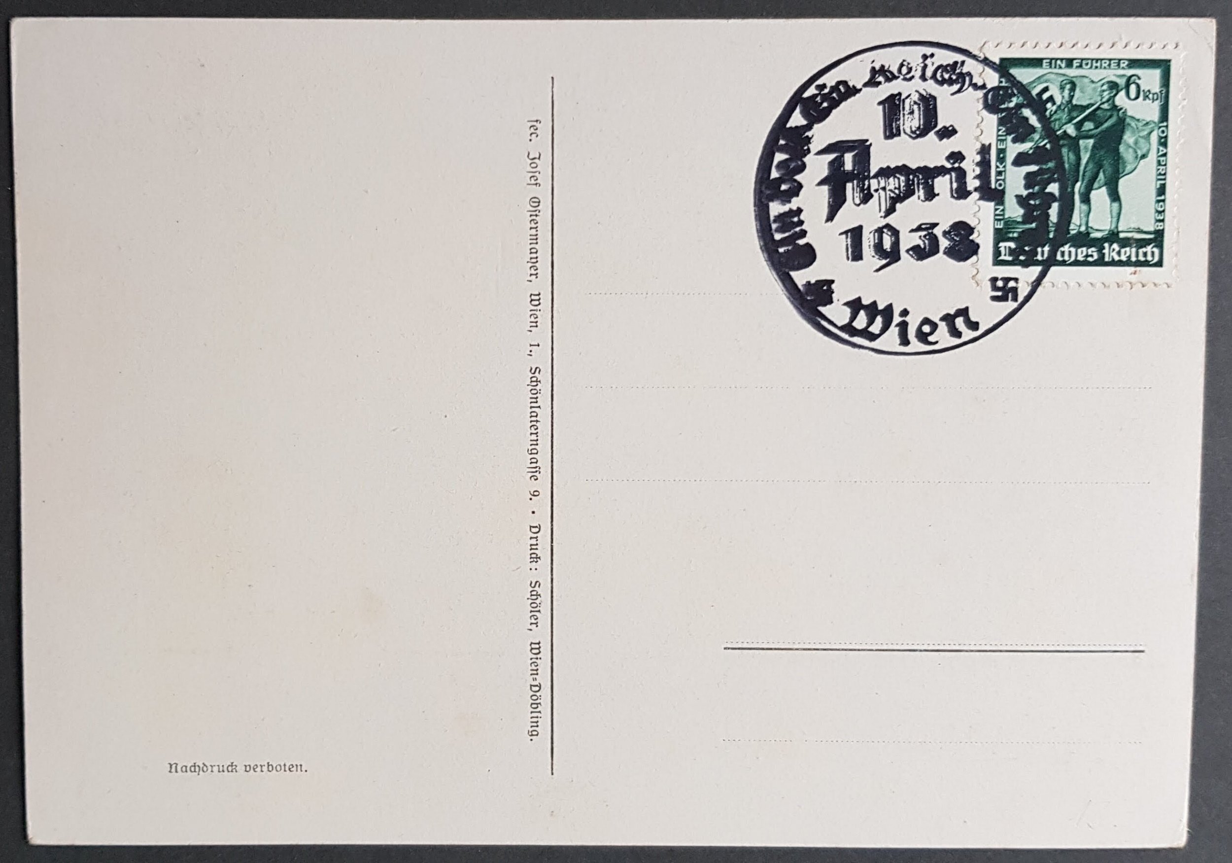 Germany Third 3rd Reich Original Nazi Card - ONE People ONE Empire ONE ...