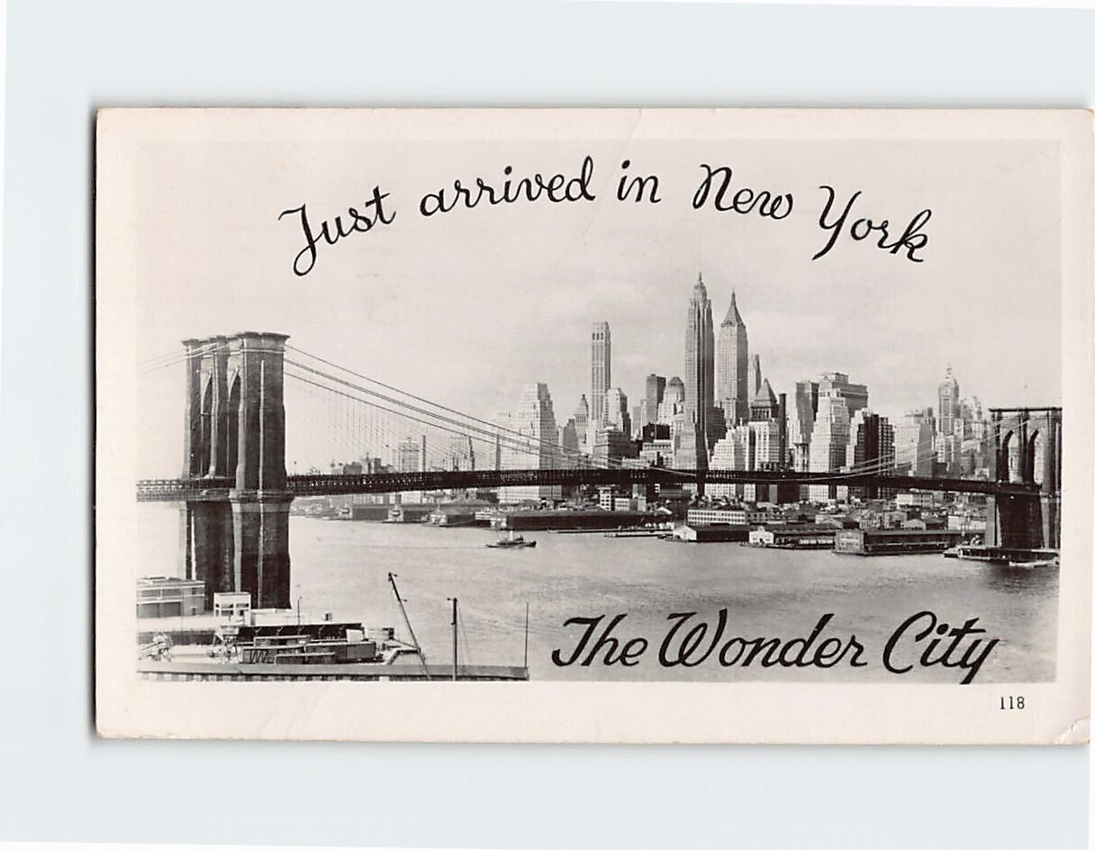 Postcard Just arrived in New York, The Wonder City, New York City, New ...