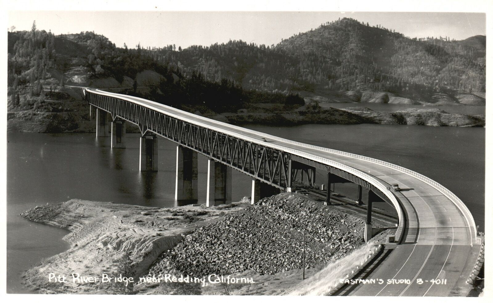 Vintage Postcard RPPC Pitt River Bridge Near Redding California Eastman ...