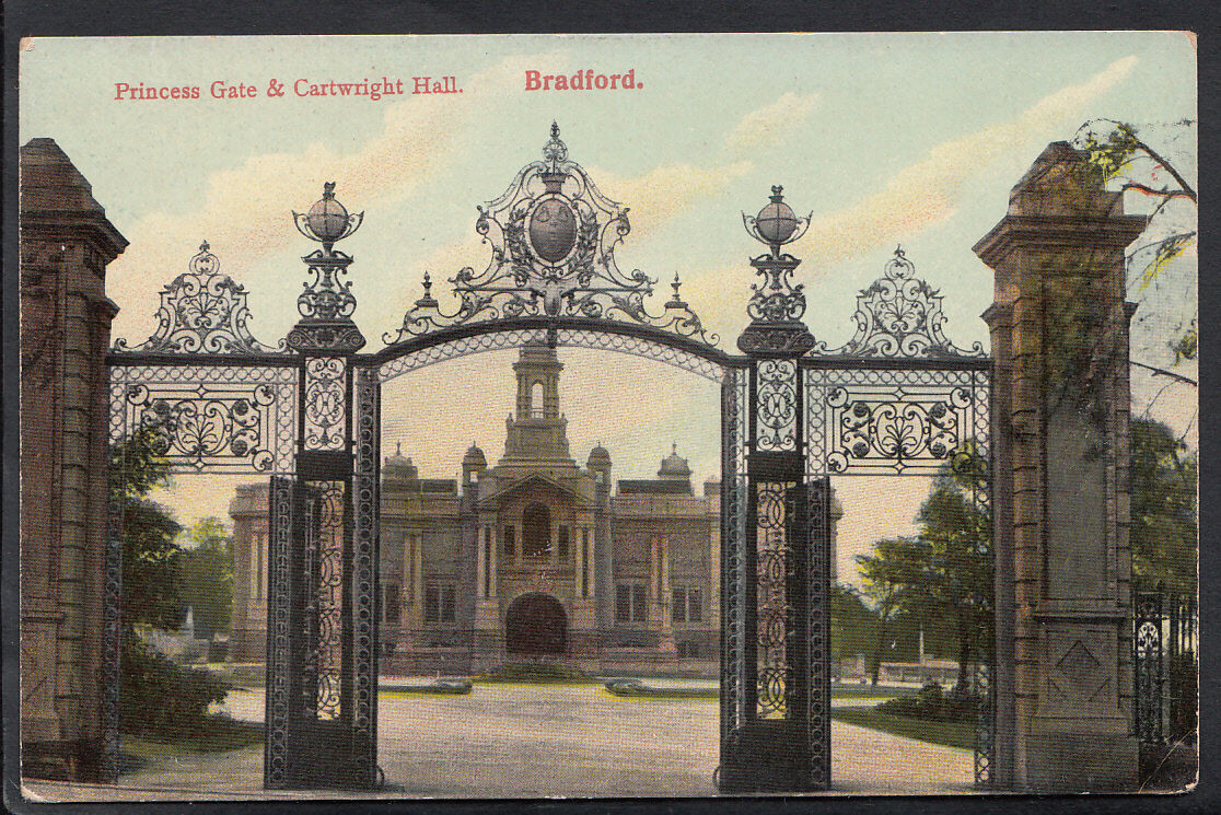 Yorkshire Postcard - Princess Gate & Cartwright Hall, Bradford 1826 ...