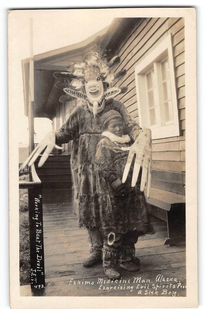 Eskimo Medicine Man, Alaska RPPC Native American Indian Evil Spirits ...