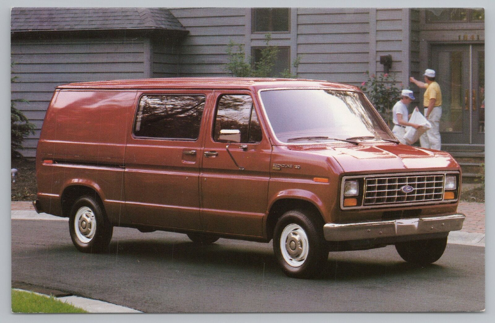 Cars~1987 Ford Econoline Van~Full Sized Utility Van~Vintage Postcard ...
