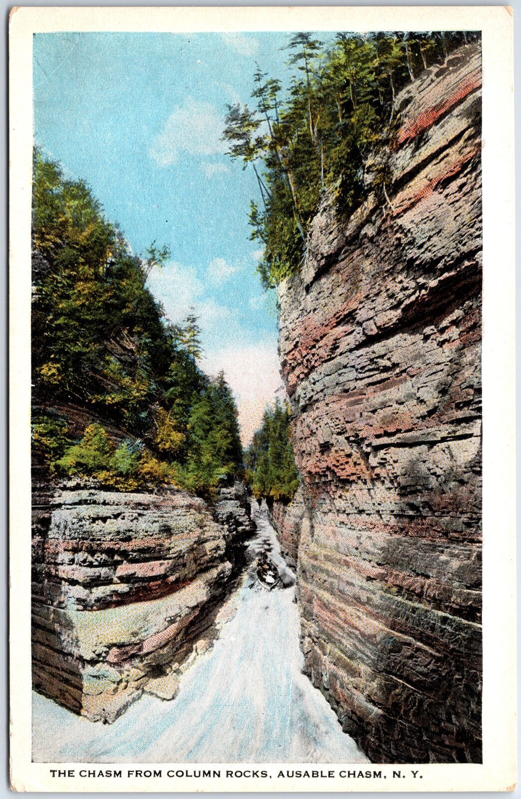 Vintage Postcard the Chasm From Column Rocks at Ausable Chasm New York ...