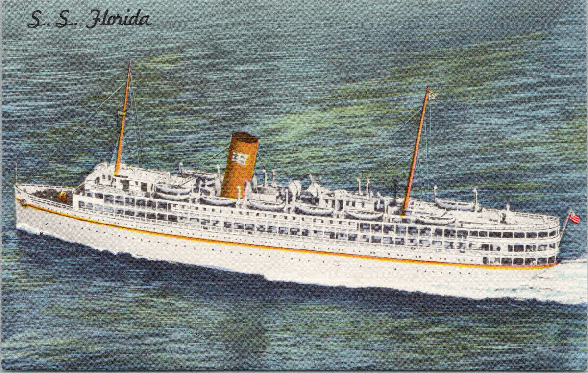SS 'Florida' P&O Steamship Co. Miami FL Unused Advertising Postcard F65 ...
