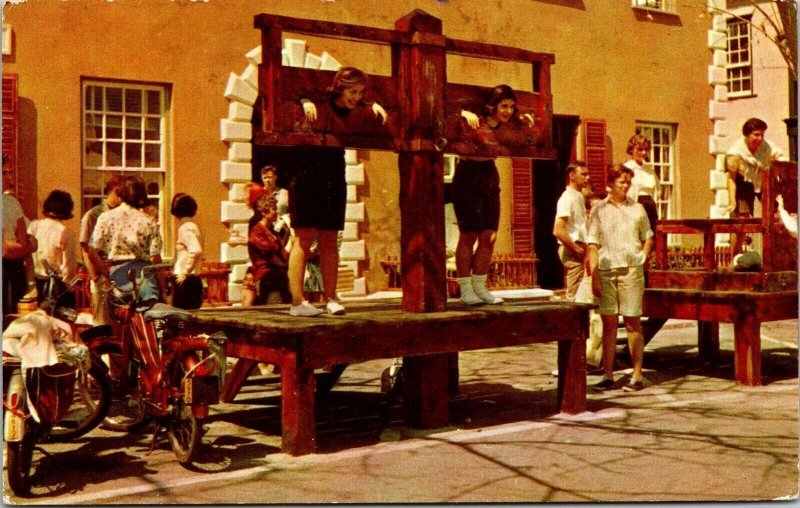 Ancient Stocks Downtown St Georges Bermuda Historical Chrome Postcard ...