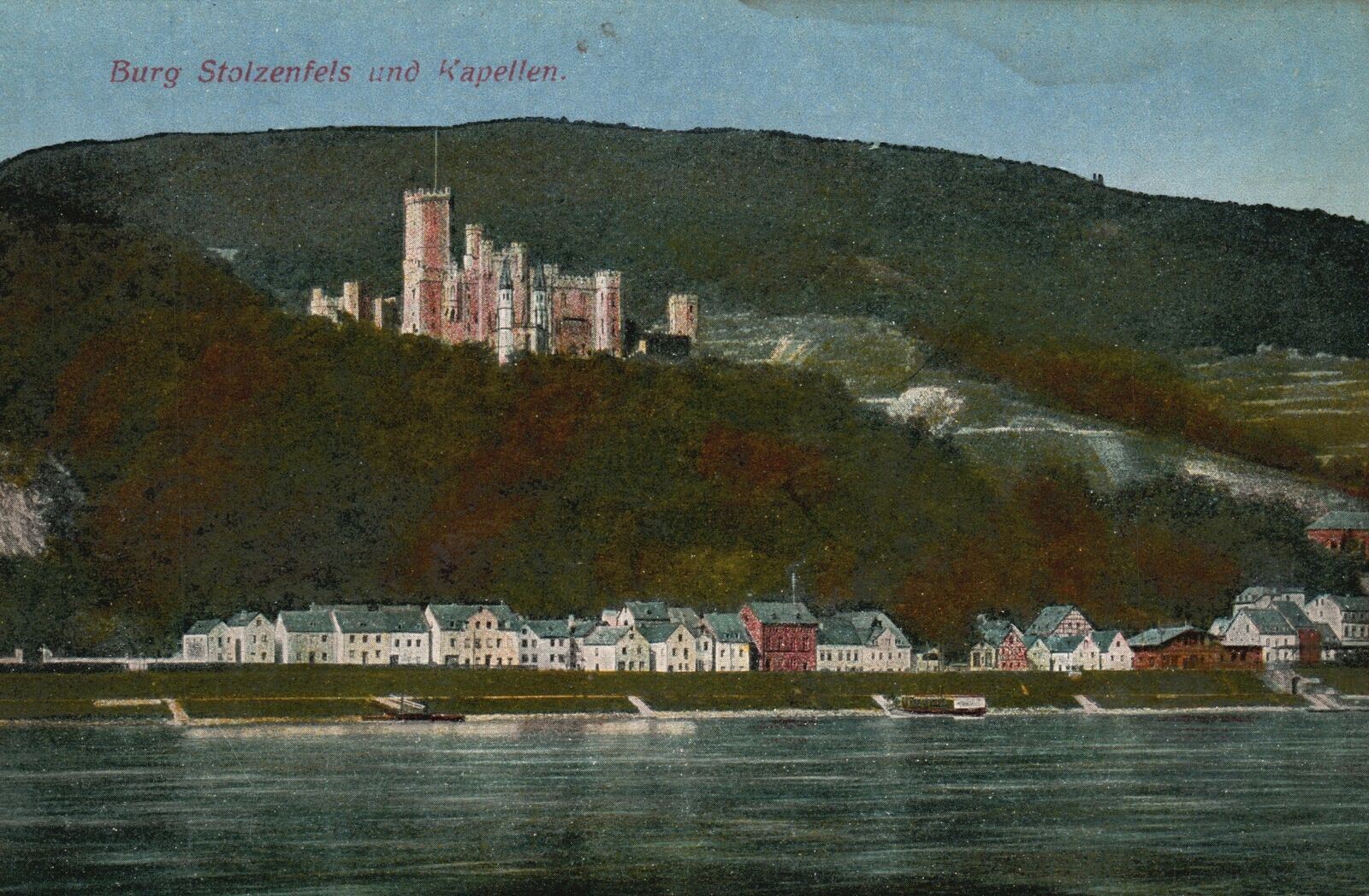 Vintage Postcard 1910's Burg Stolzenfels und Kapellen Castle in Koblenz ...