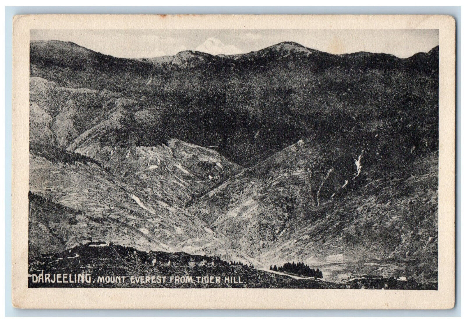 c1940's Mount Everest from Tiger Hill Darjeeling India Posted Vintage ...