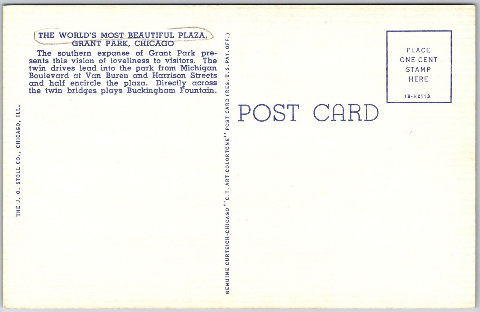 The World's Most Beautiful Plaza Grant Park Chicago Illinois IL ...