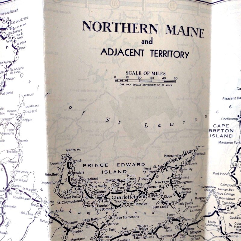 1957 Northeastern States AAA Travel Road Map Mileage Chart With Driving ...