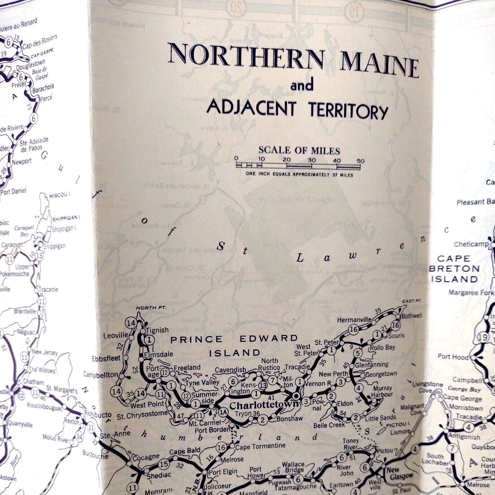 1957 Northeastern States AAA Travel Road Map Mileage Chart With Driving ...