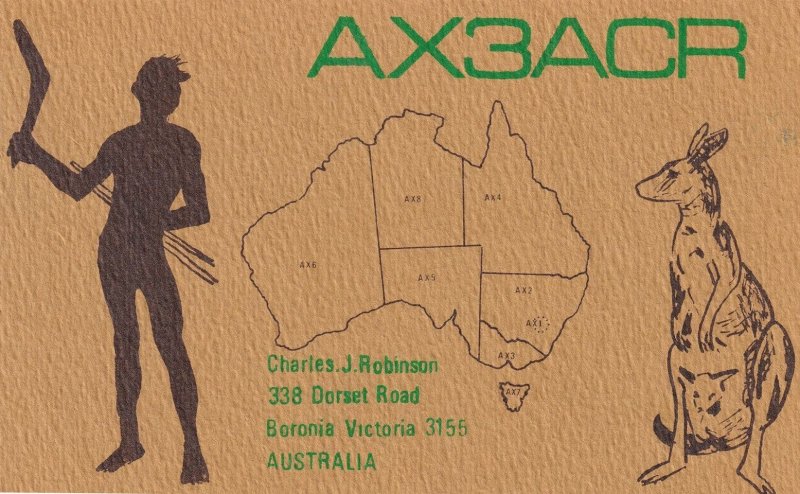 Boronia Victoria Amateur Radio Australian Map 1970s QSL Card | Topics ...
