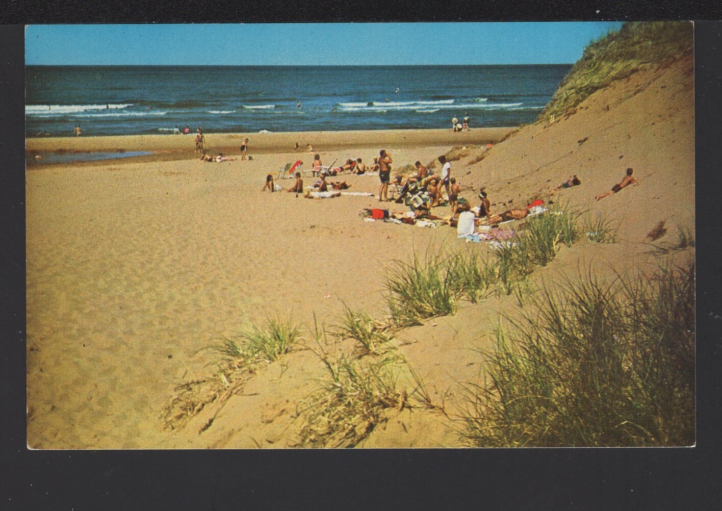 PEI CAVENDISH BEACH Sun bathers and sand dunes PEI National Park ...