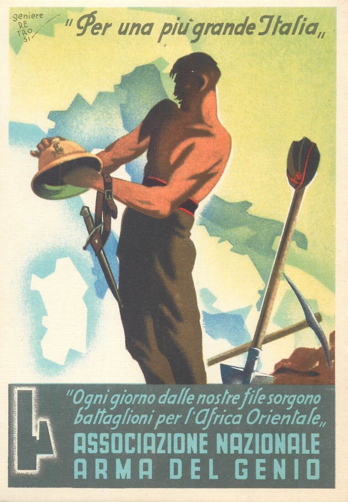 Italy military ww2 fascism propaganda Adunata Nazionale Arma del Genio ...