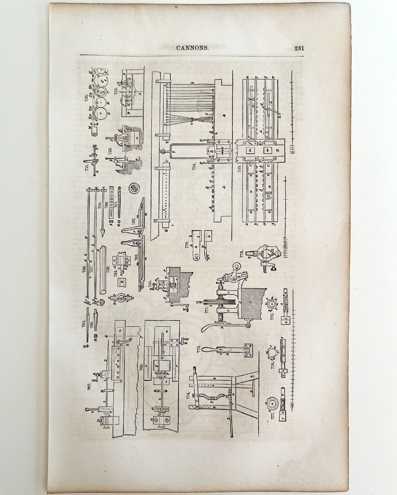 Cannons Machines Woodcut 1852 Victorian Industrial Print Drawing 2 ...