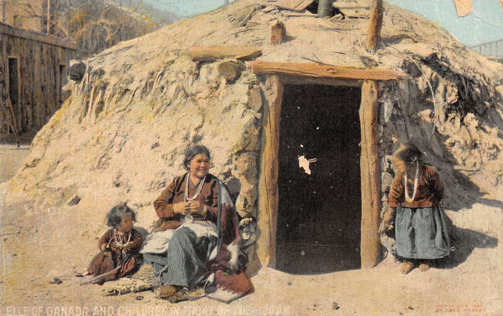 Ganado Arizona Navajo Indian Reservation Hogan House Vintage Postcard ...