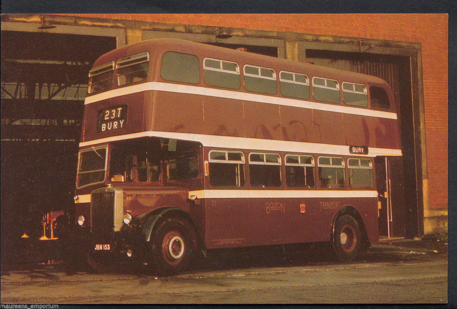 Road Transport Postcard - Bolton Corporation, 1956 Leyland Titan Bus ...