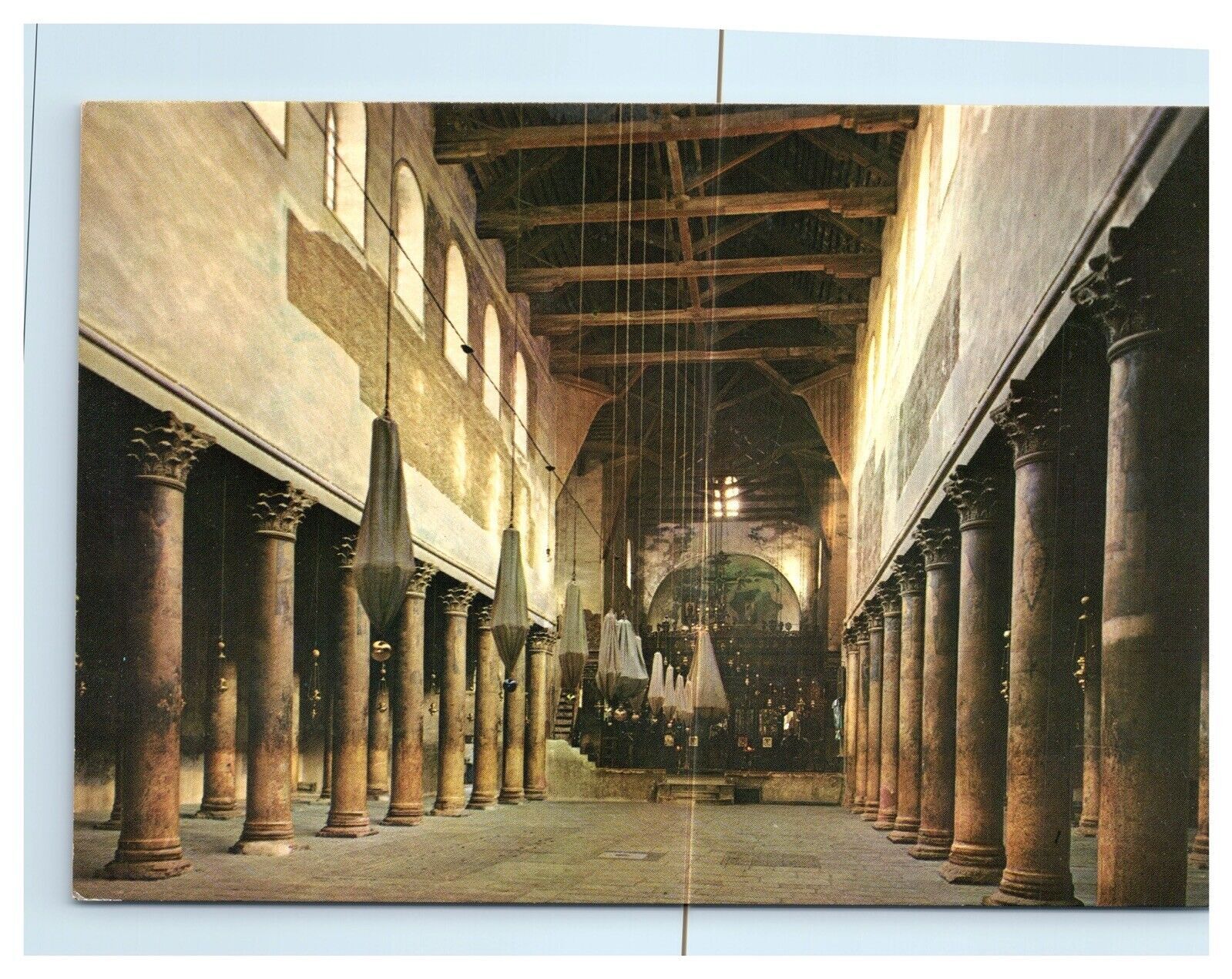 Bethlehem Historic Church Nativity Interior Columns Chrome Postcard WOB ...