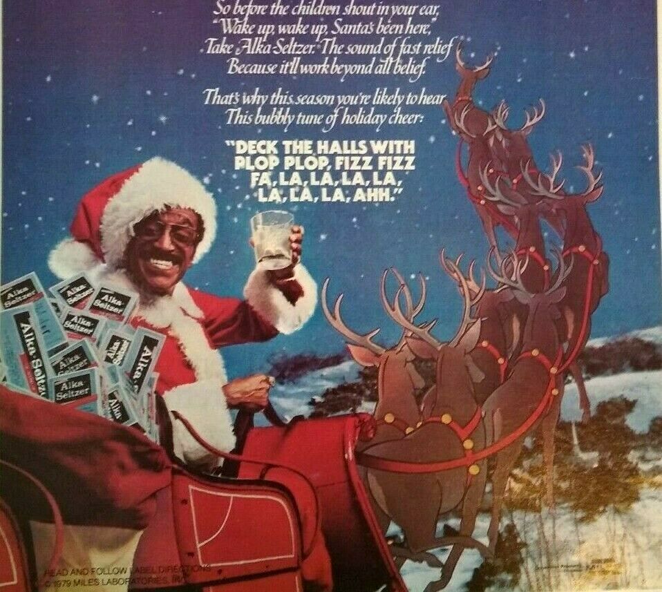 Sammy Davis Jr Santa Claus Alka Selzer Magazine Ad Original Ready To ...